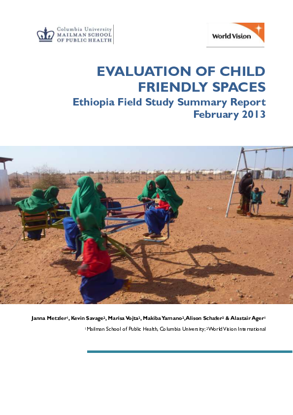 Evaluation of child-friendly spaces : Uganda Field Study Summary Report ...